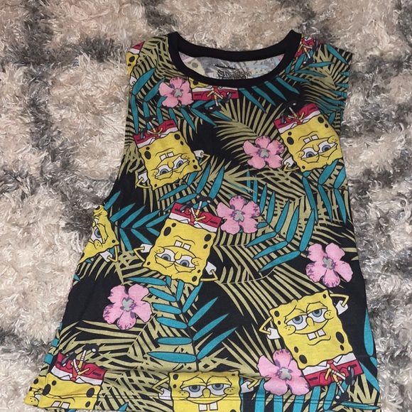 SpongeBob Squarepants | Tops | Spongebob Hawaiian Tank Top | Poshmark